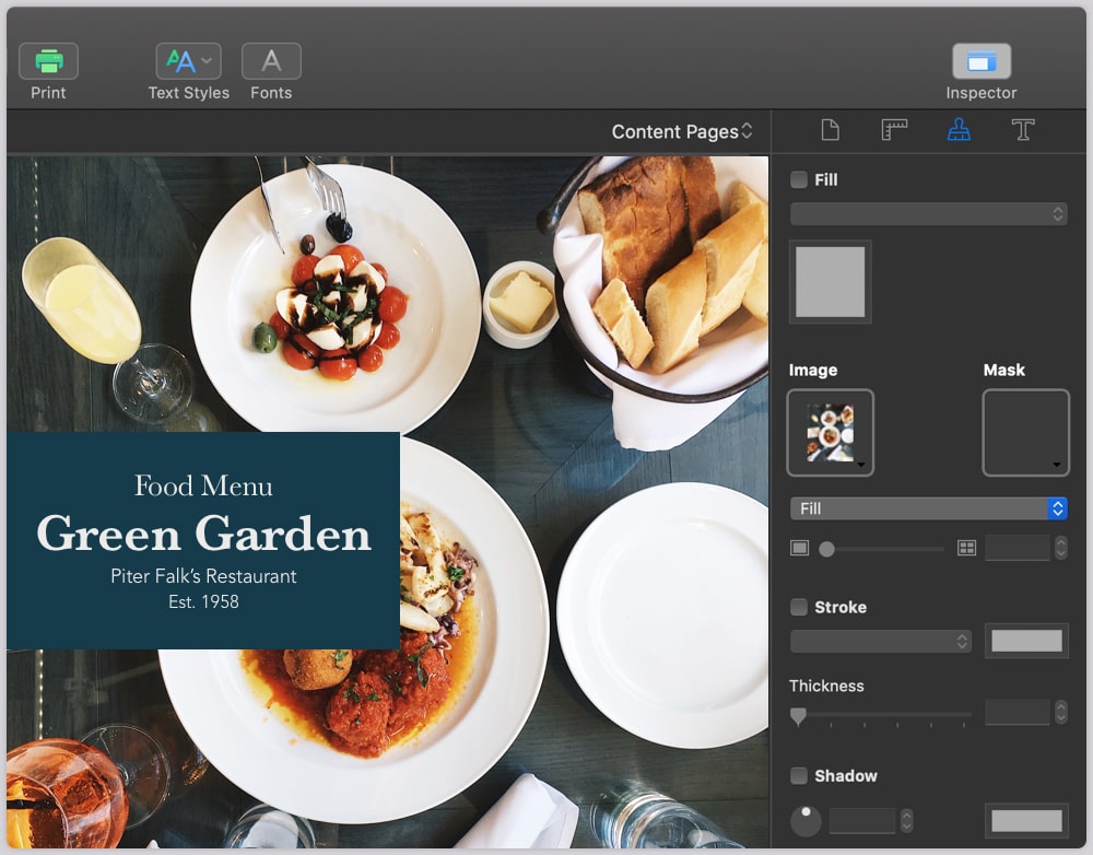 Design and Print Mouthwatering Menus With Swift Publisher for Mac